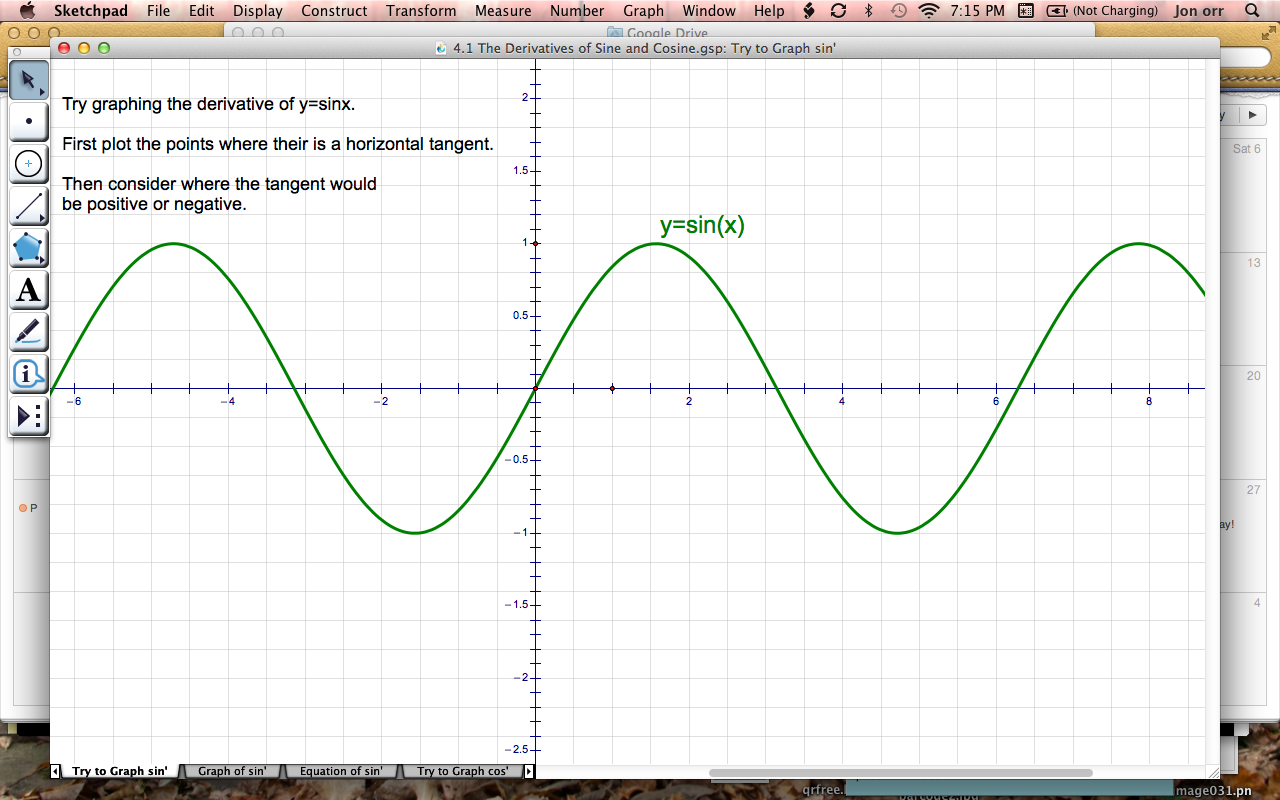 GSP And The Derivative Of The Sine Function Mr Orr Is A Geek