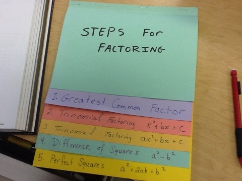 Factoring Foldable! | Mr. Orr is a Geek.com