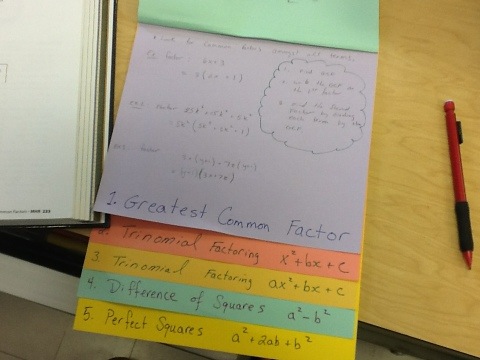 Factoring Foldable! | Mr. Orr is a Geek.com